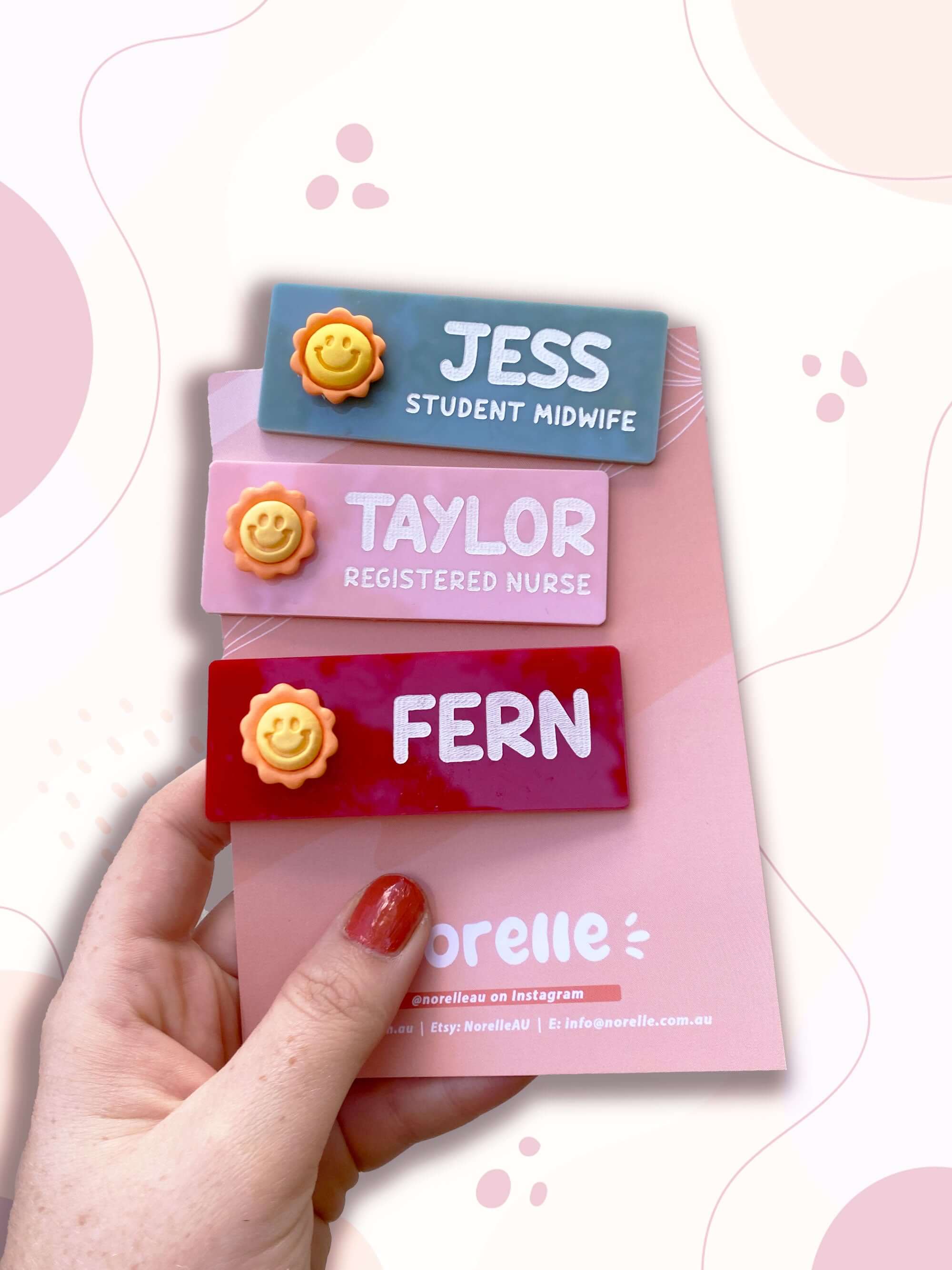 Nurse Badge with 3D Animal Icon - Bee, Bunny and Frog Badges